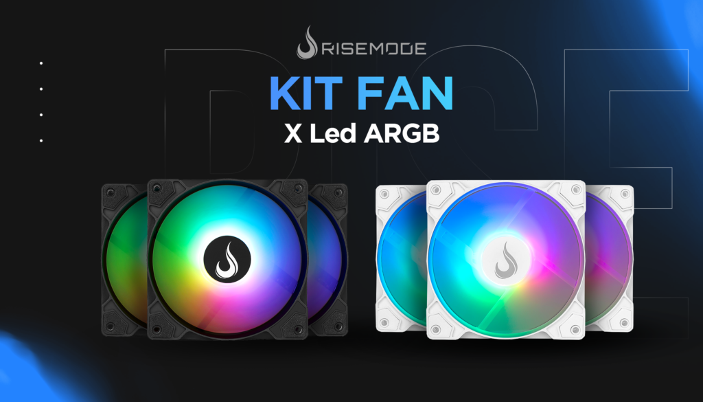 Kit Fan X Led Black ARGB - Rise Mode - Industry