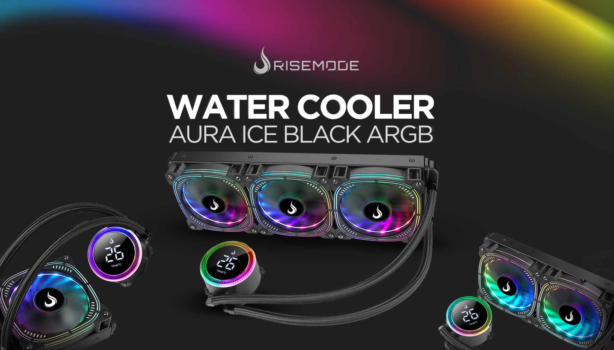 Water Cooler Aura Ice Black 360mm ARGB - Rise Mode - Industry