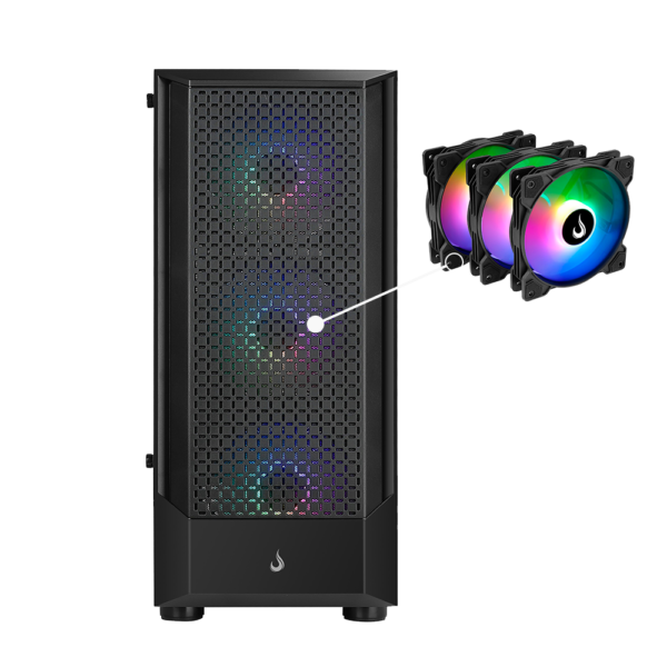 computer_case_WAVE_BLACK – 3_FANS_ARGB - Rise Mode - Industry